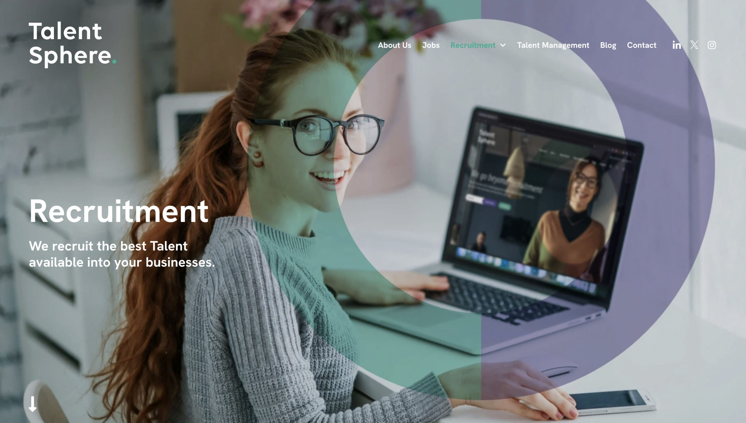 Talent Sphere recruitment website | Caroline Elisa Haggerty