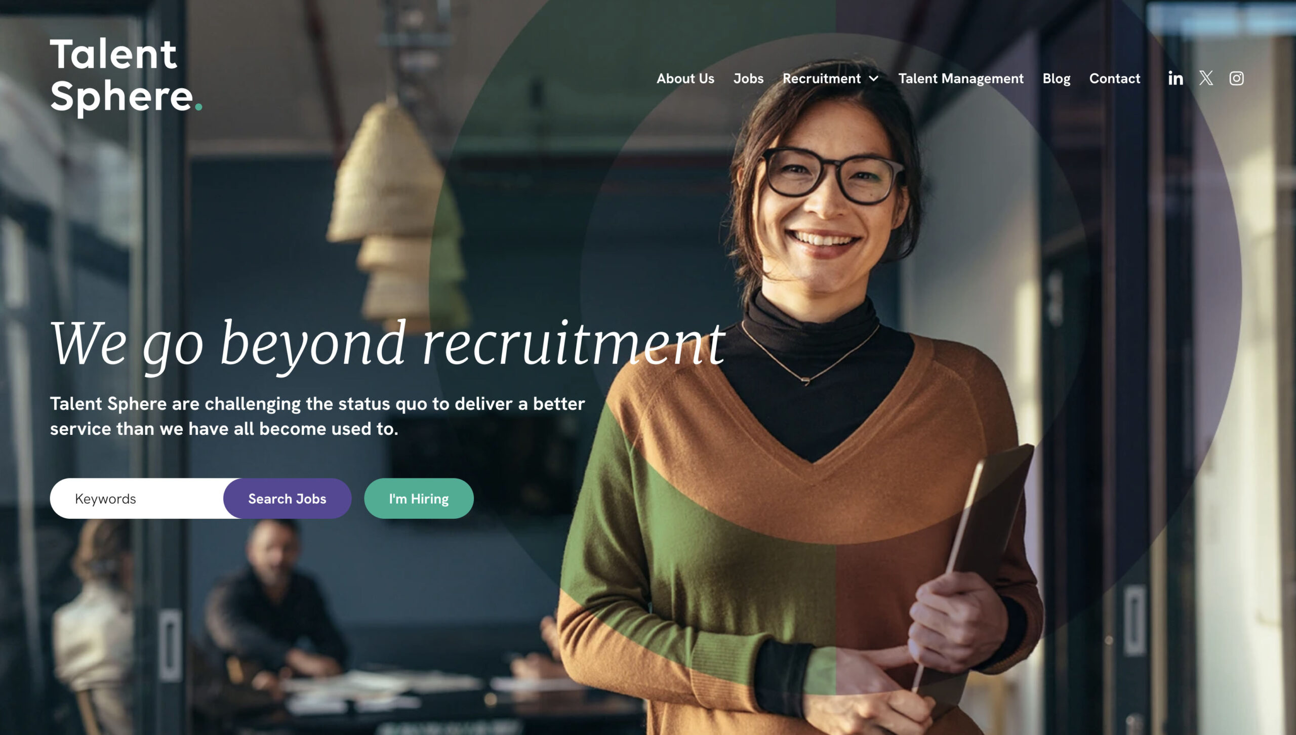 Talent Sphere recruitment website | Caroline Elisa Haggerty
